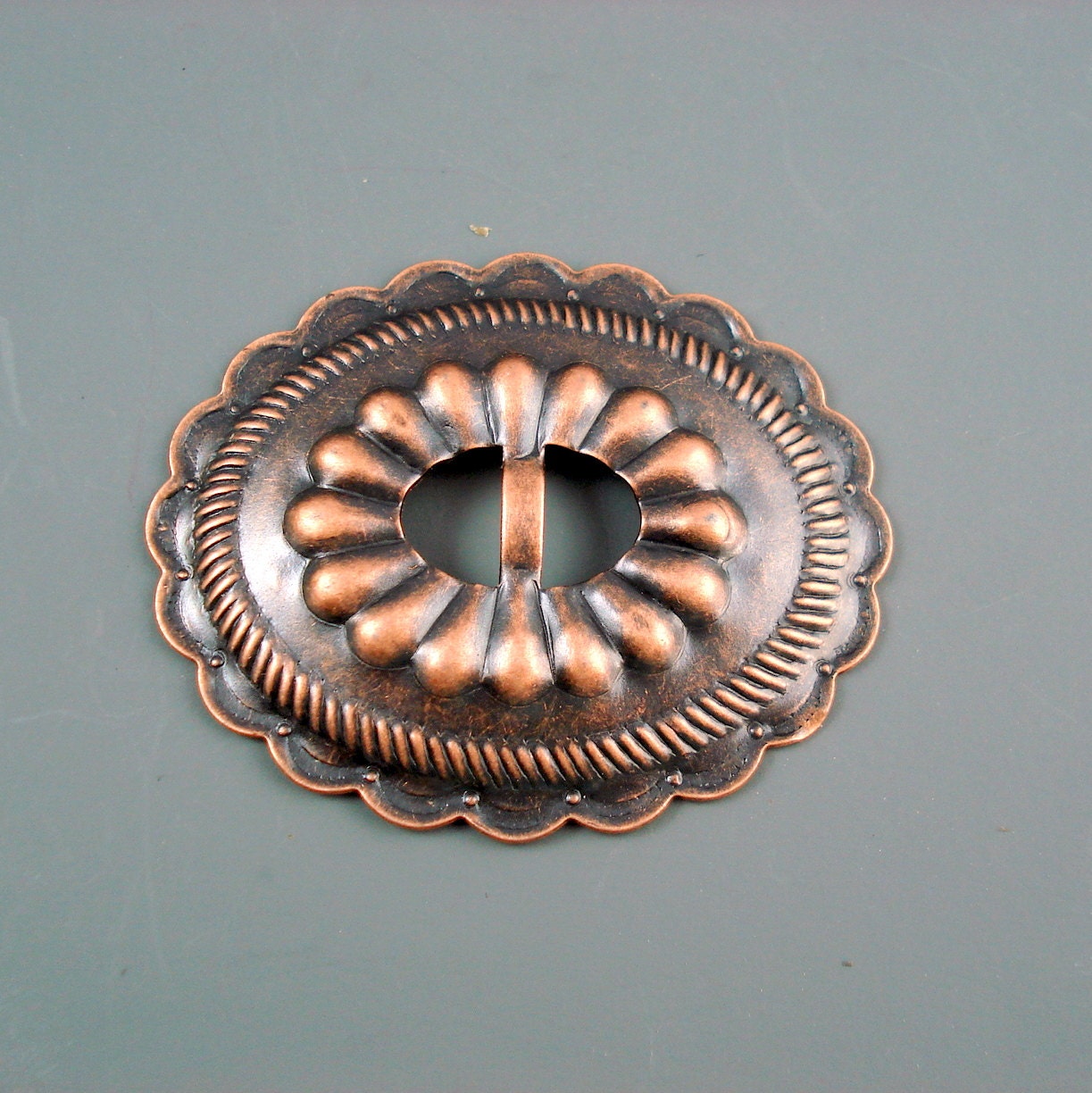 Concho Slide Oval Antique Copper Slide Western Slide Bolo | Etsy
