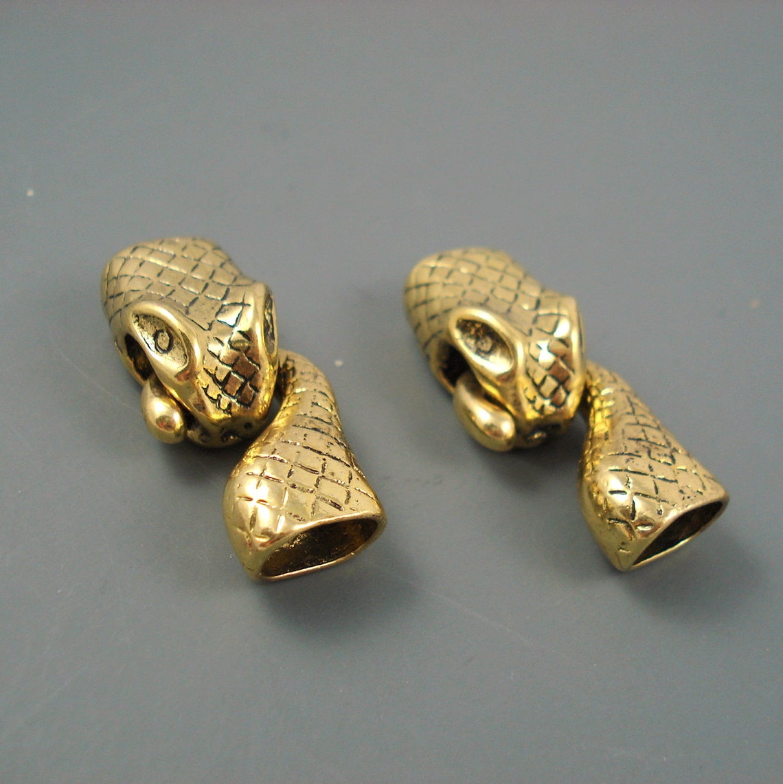 6MM X 10MM Serpent Oblong End Cap Clasp TWO Sets Gold Snake - Etsy