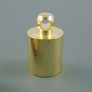 5.5MM End Cap, TEN Caps for Leather or Cord, Simple Gold 5mm Cap (CAP55 ...