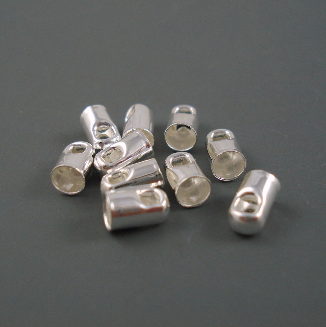 3MM End Cap, Ten Platinum Silver Caps for Leather or Cord (CAP3-001) - Etsy