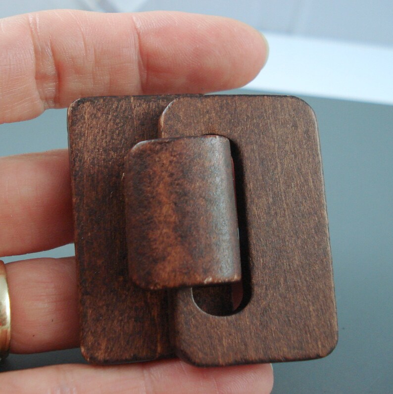 Wood Buckle Clasp Large Brown Wood Hook Clasp Five Strand | Etsy
