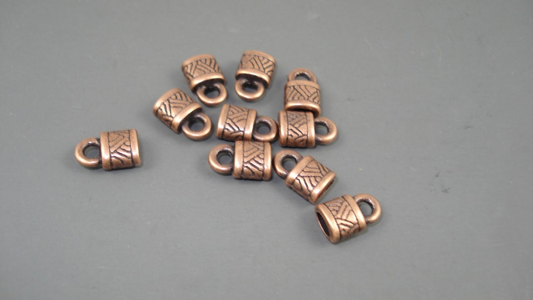 2MM Oblong End Caps, Copper Lock Shape Multiple Strand Cap 20 Pieces ...