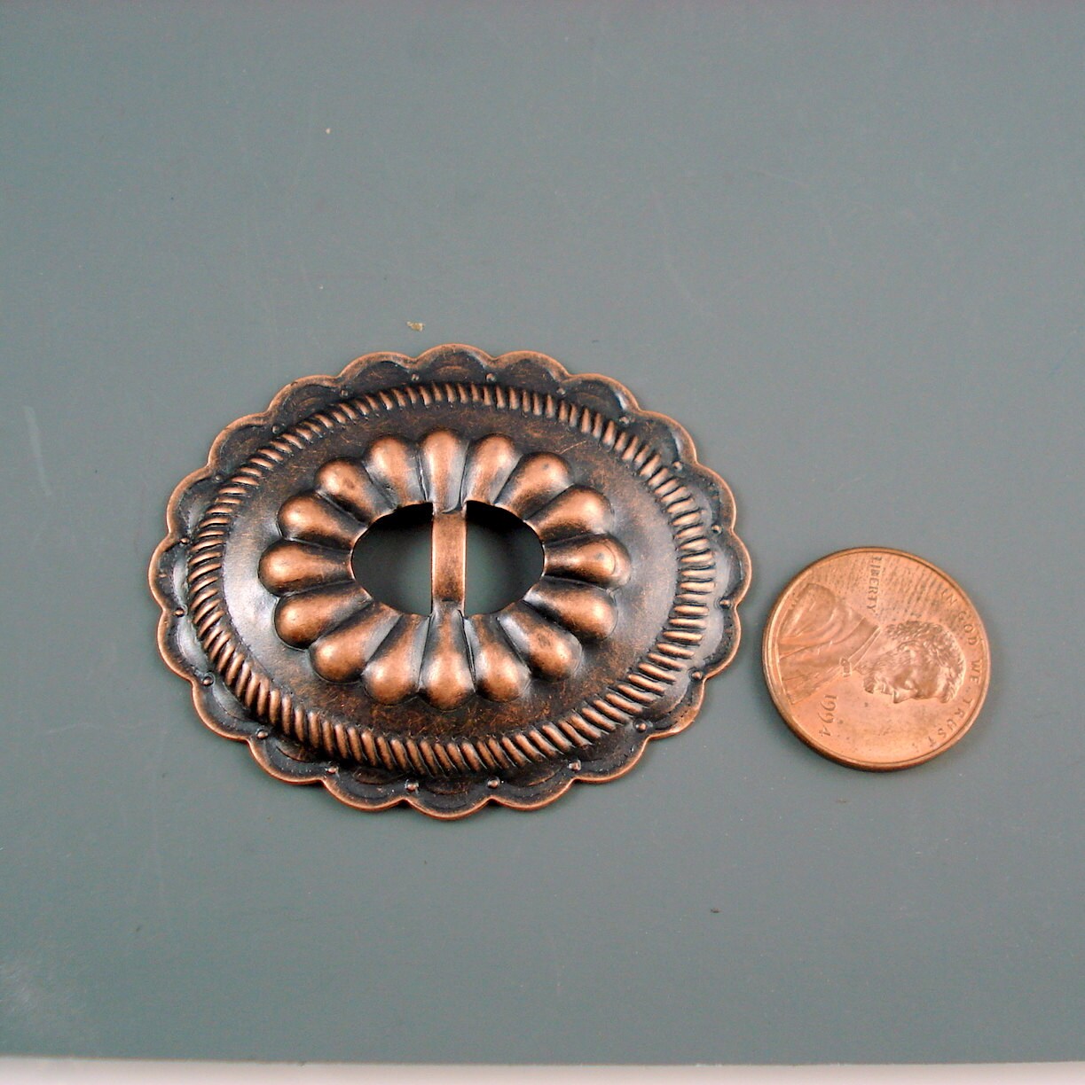 Concho Slide Oval Antique Copper Slide Western Slide Bolo | Etsy