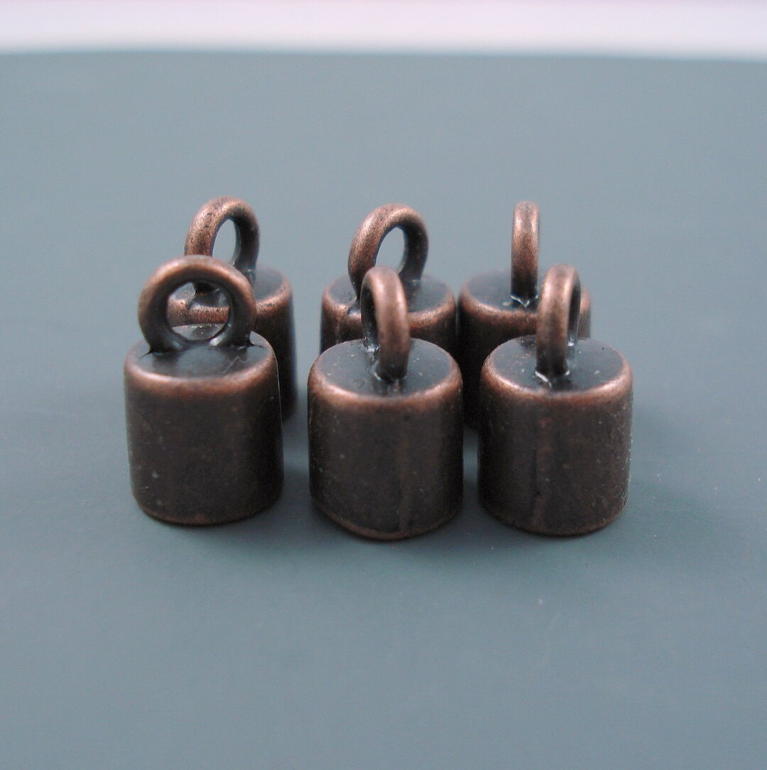 6MM End Cap, Six Copper Clad Caps for Leather, Kumihimo or Cord (cap6 ...