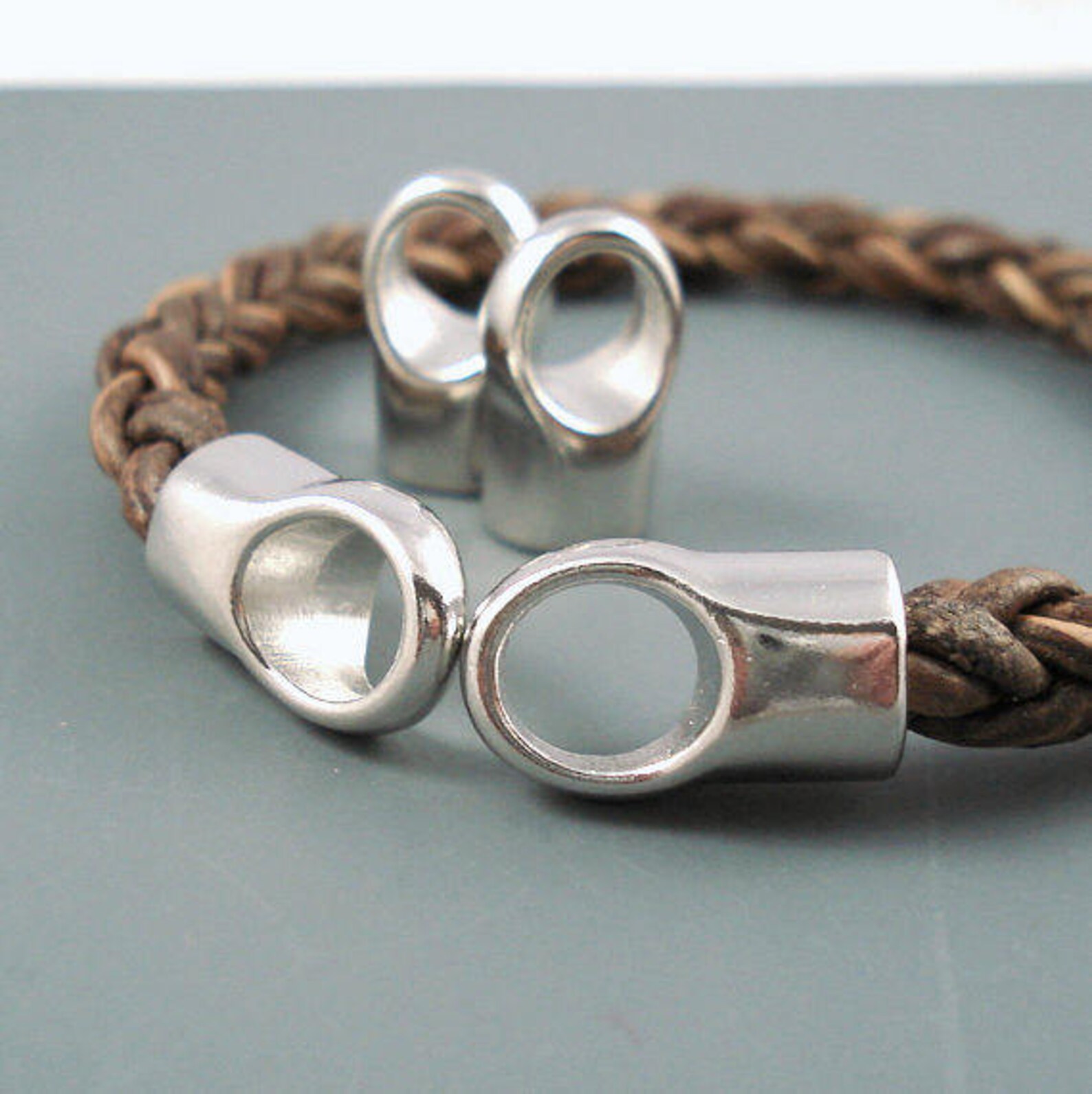 8MM Brass End Cap FOUR Shiny Silver Caps for Leather - Etsy