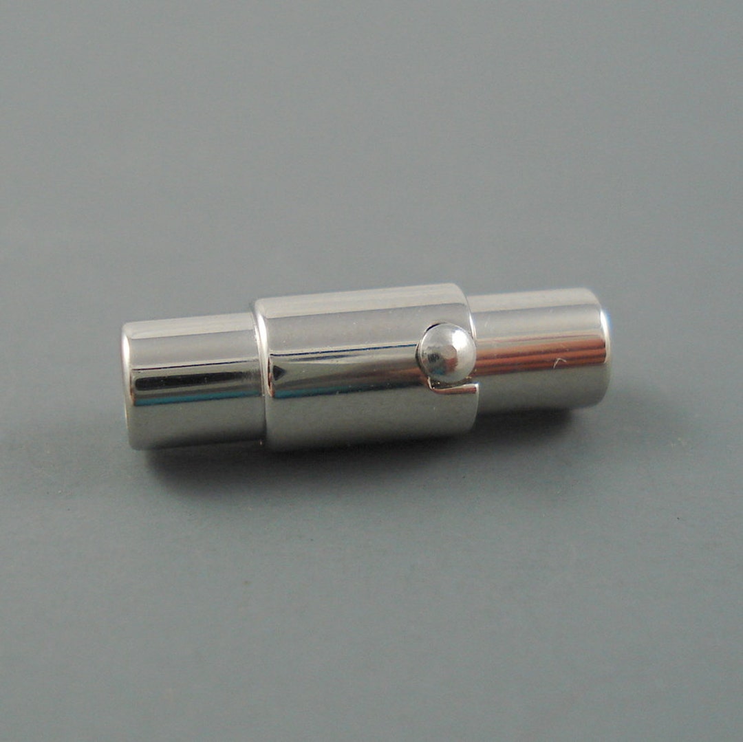 Magnetic Clasp, 4MM Latching Tube Stainless Steel Clasp for Leather or ...