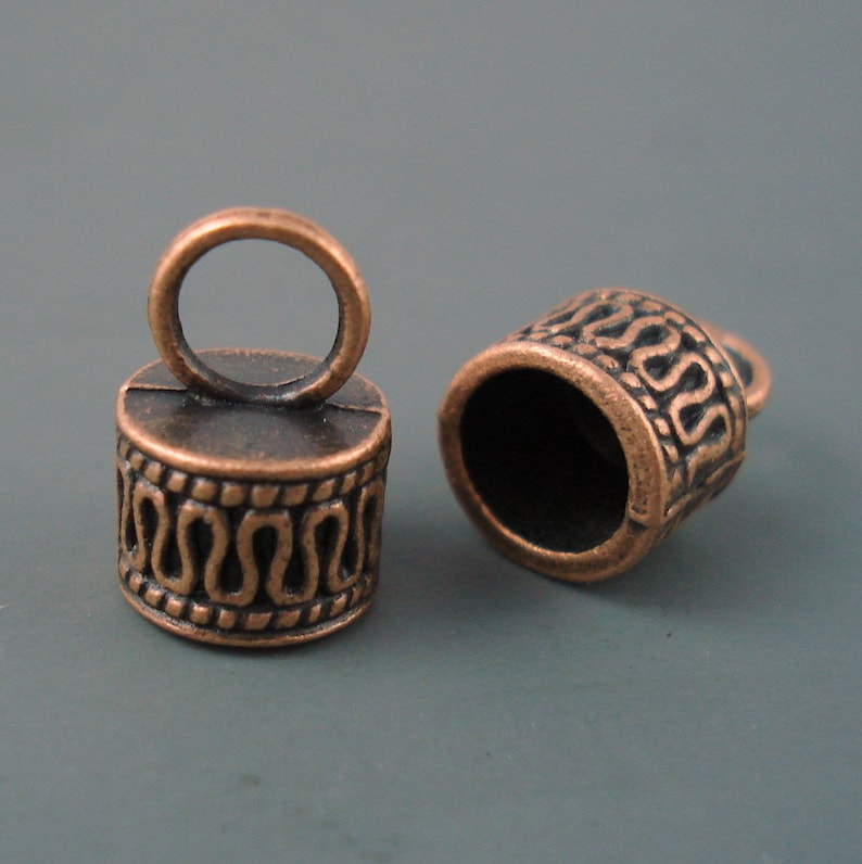 8MM End Cap TEN Copper Caps for Leather Kumihimo or Cord | Etsy