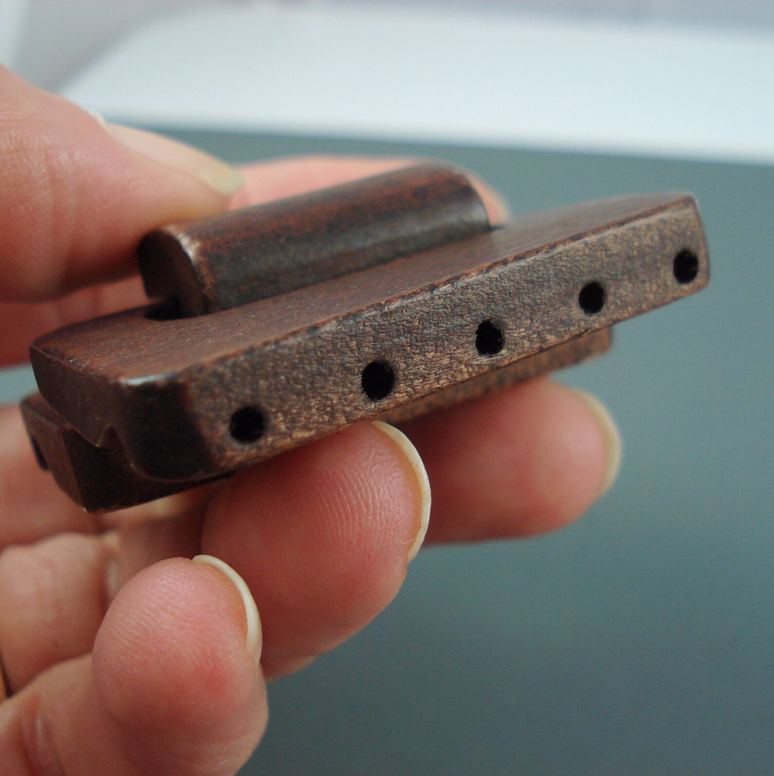 Wood Buckle Clasp Large Brown Wood Hook Clasp Five Strand | Etsy