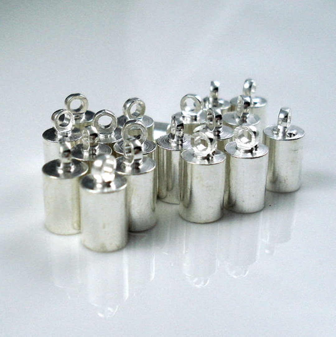 4MM End Cap, TWENTY Caps for Leather or Cord, Simple 4.5mm Cap (CAP4 ...