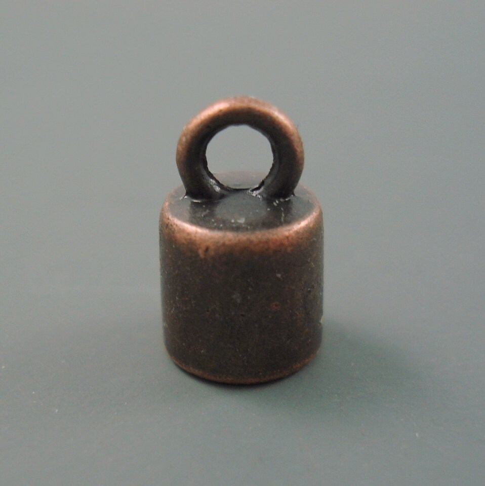 6MM End Cap, Six Copper Clad Caps for Leather, Kumihimo or Cord (cap6 ...