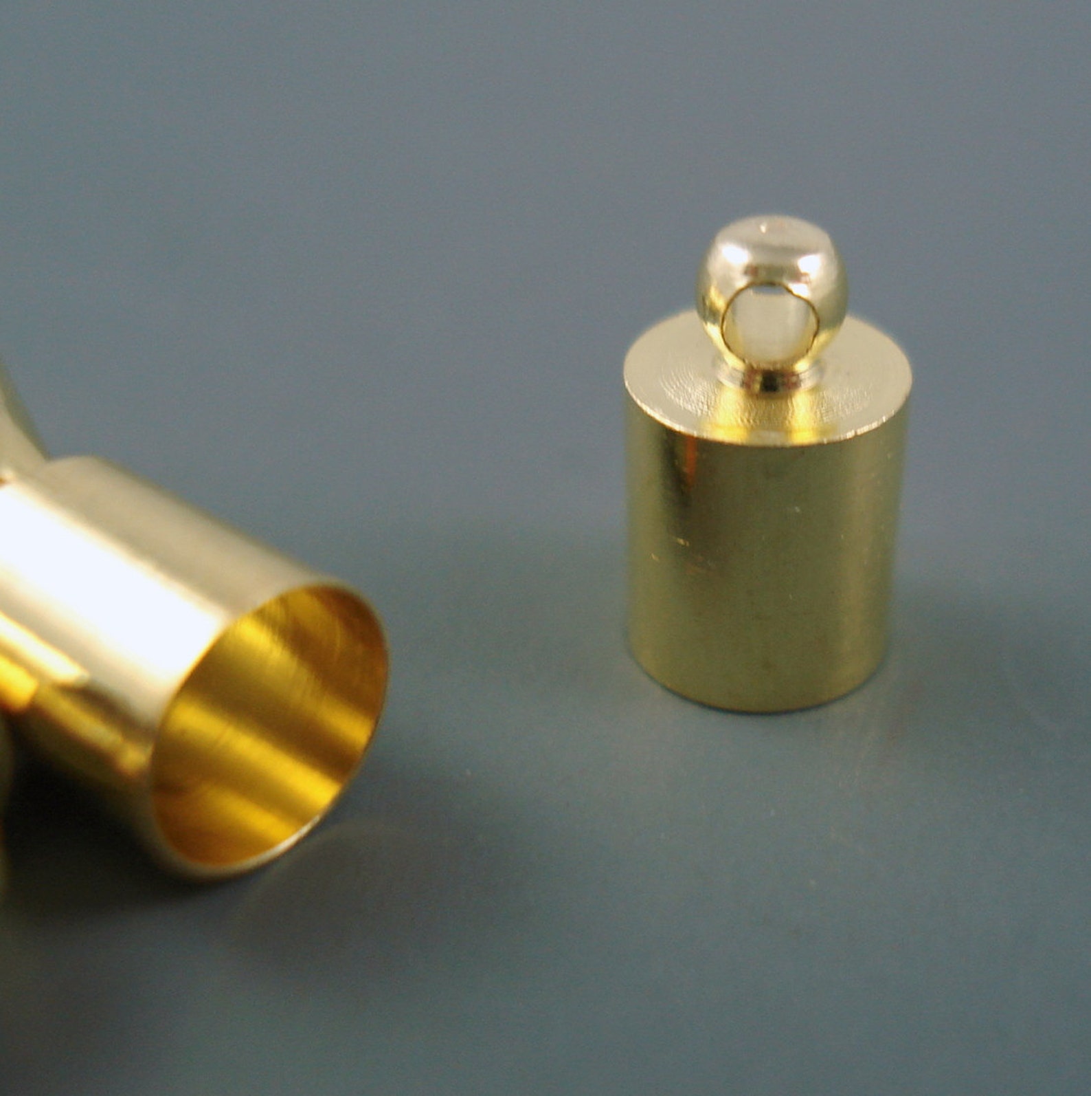 5.5MM End Cap, TEN Caps for Leather or Cord, Simple Gold 5mm Cap (CAP55 ...