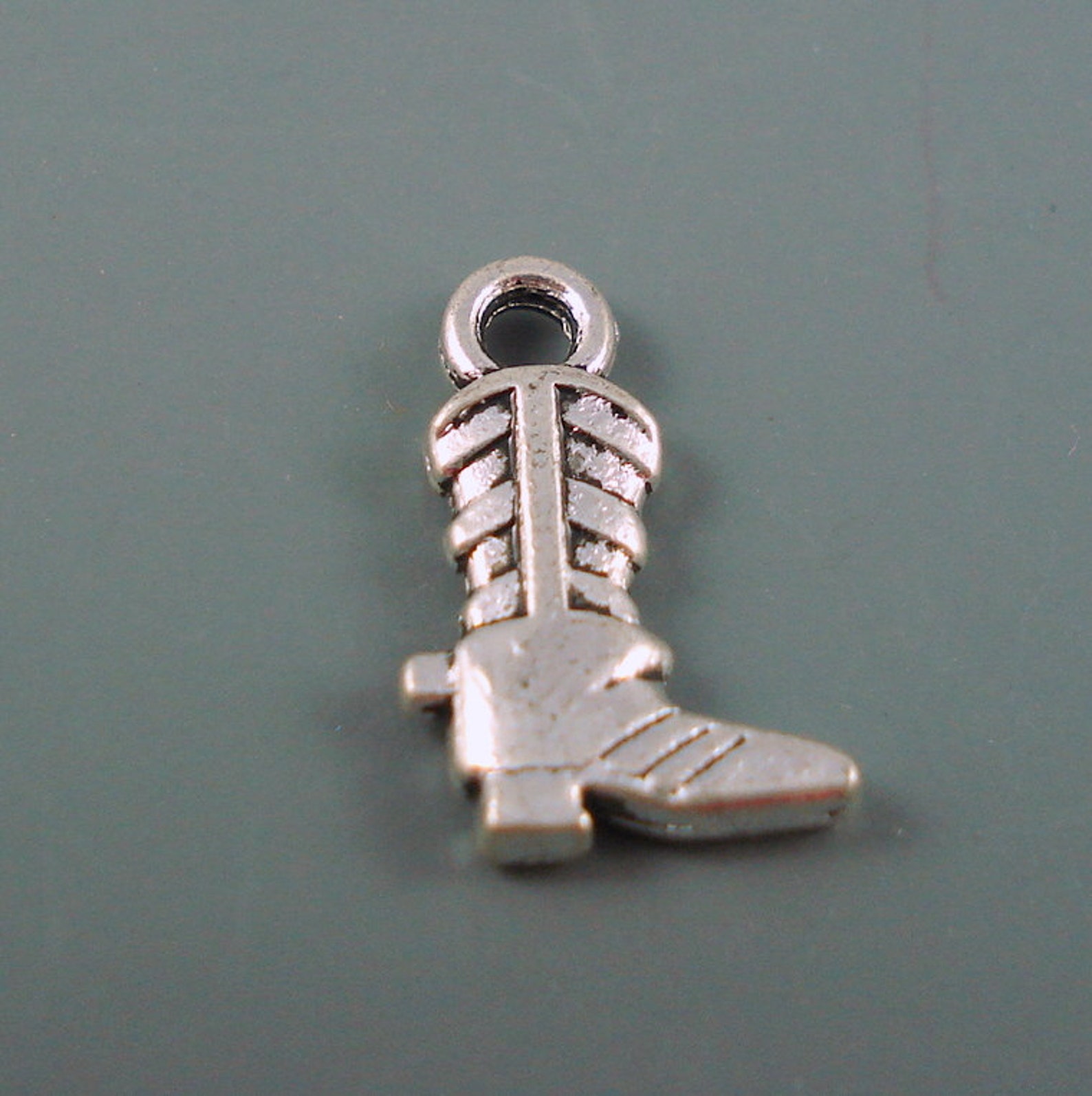 Cowboy Boot Charm 16MM Tibetan Silver Charm Two Sided Charm | Etsy
