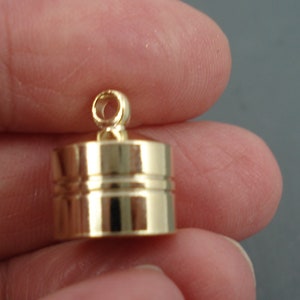 10MM End Cap, Gold Plated Brass Cap, Two Caps for Leather or Cord ...