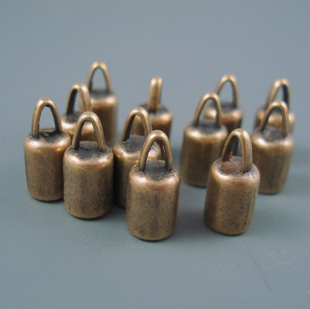 4MM End Cap, TWENTY Copper Finish Caps for Leather or Cord, Copper ...