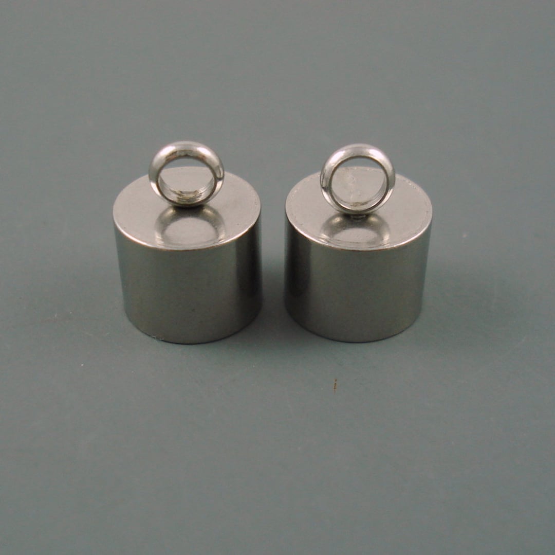 10MM Stainless Steel End Cap, TWO Pieces, Cap for Leather or Cord, 10mm ...