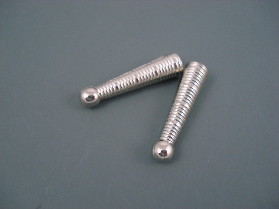 Bolo Tie End Tips, One Set Silver Ribbed Design, 4MM Inside Diameter ...