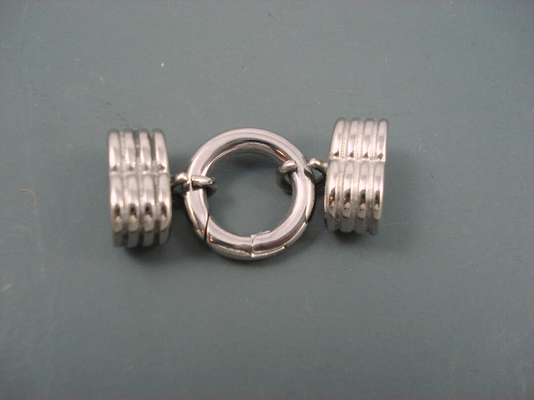 Double Hole End Caps With Donut Clasp, Stainless Steel 5.5MM Inside ...