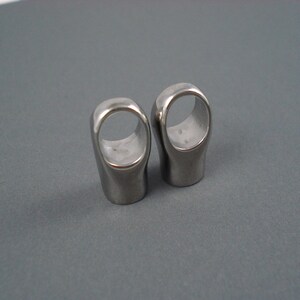 6MM Stainless Steel End Cap, TWO Pieces, Large Top Hole Cap for Leather ...