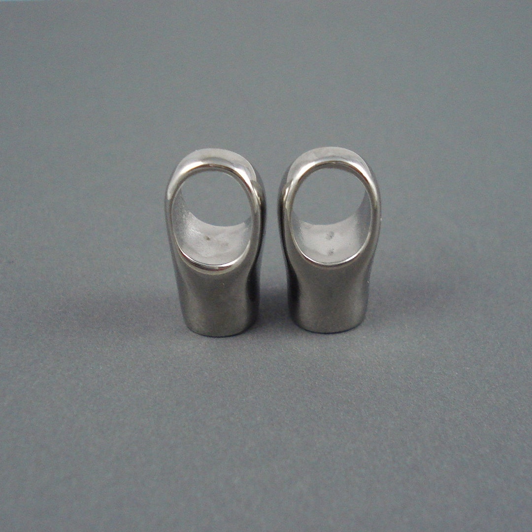 6MM Stainless Steel End Cap, TWO Pieces, Large Top Hole Cap for Leather ...