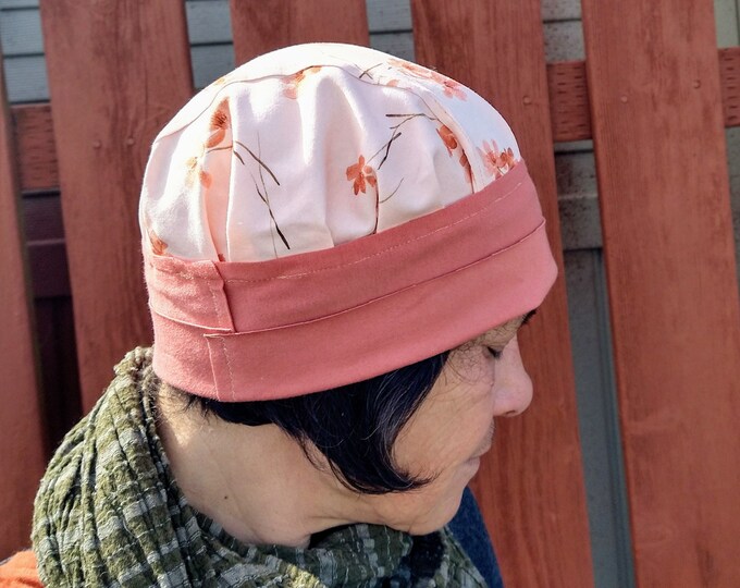 SCRAP HAT Peach Floral Textile Waste Upcycled Cap Stretchy Adjustable ...