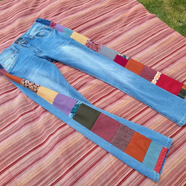 Patchwork Jeans - Etsy