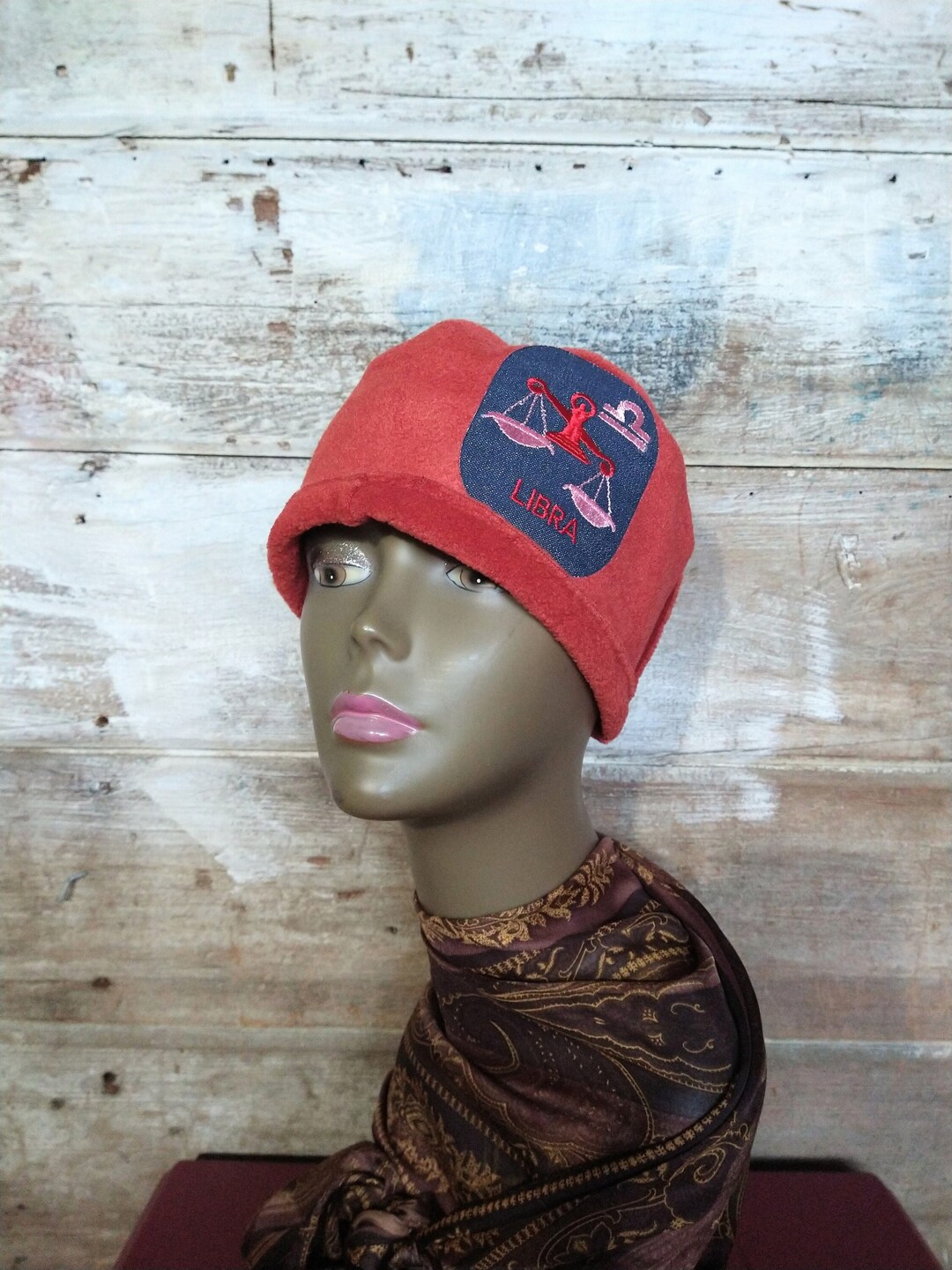 LIBRA SIGN HAT Recycled Fleece Hat S Upcycled Hat Upcycled Clothes ...