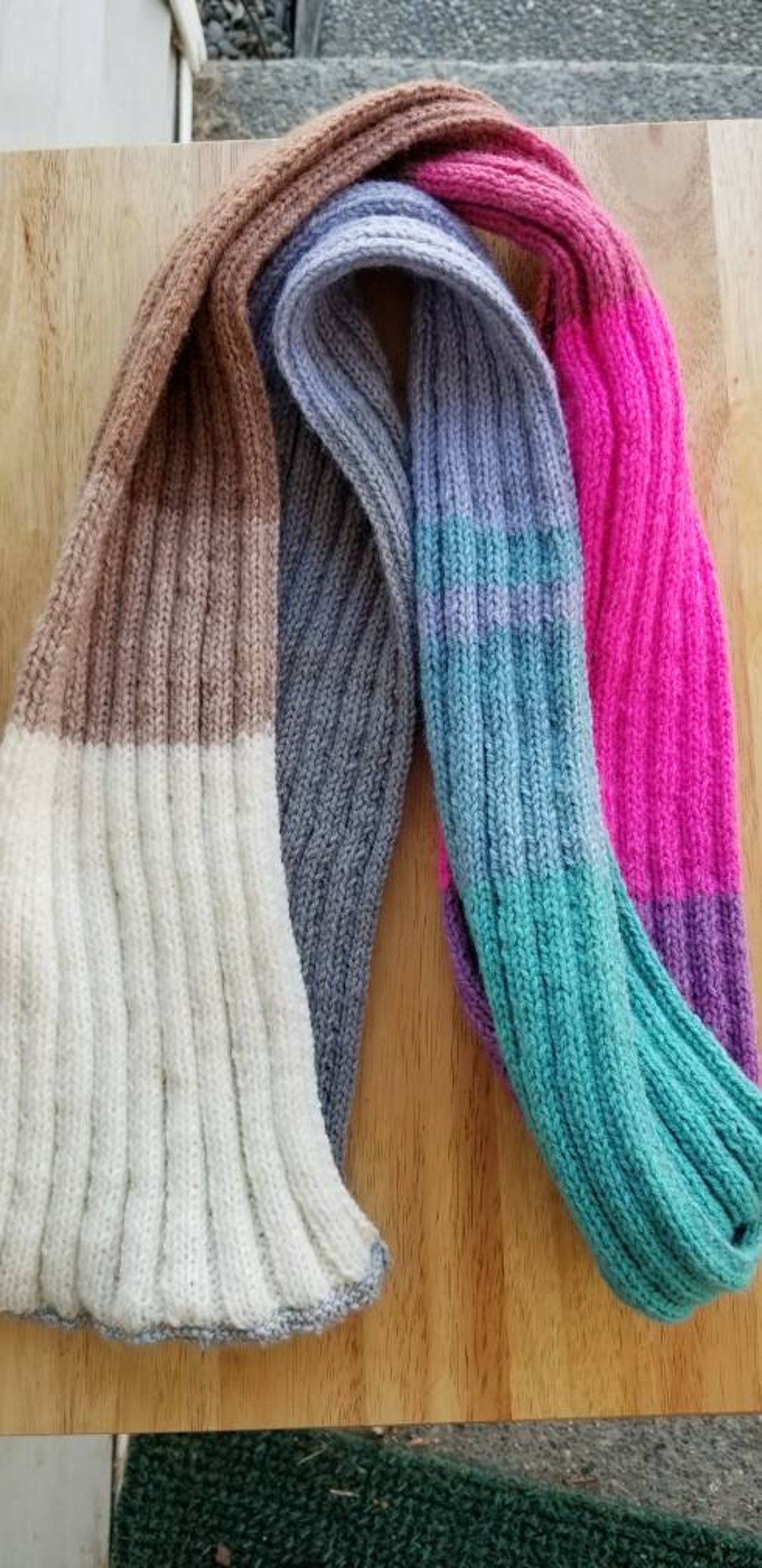 Knit Ribbed Cowl Long Cowl Wrap Cowl Long Scarf 5x74 Long - Etsy