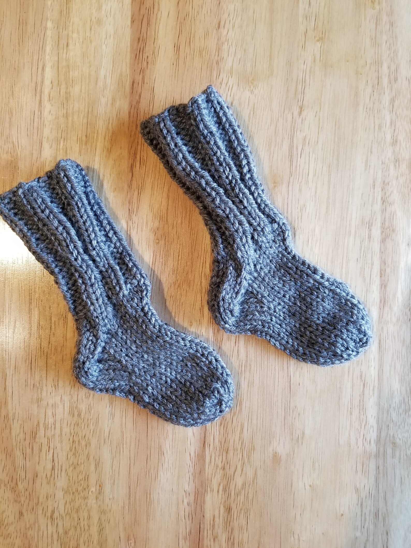 Baby Socks/booties grey Heather Handcrafted Knit Socks 3-9 | Etsy