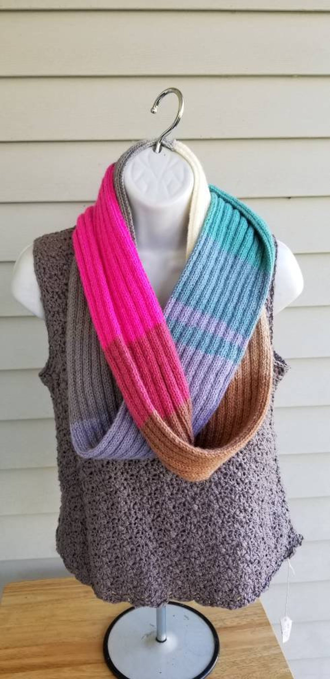 Knit Ribbed Cowl Long Cowl Wrap Cowl Long Scarf 5x74 Long - Etsy