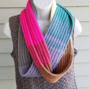 Knit Ribbed Cowl, Long Cowl, Wrap Cowl, Long Scarf 5x74, Long Knitted ...