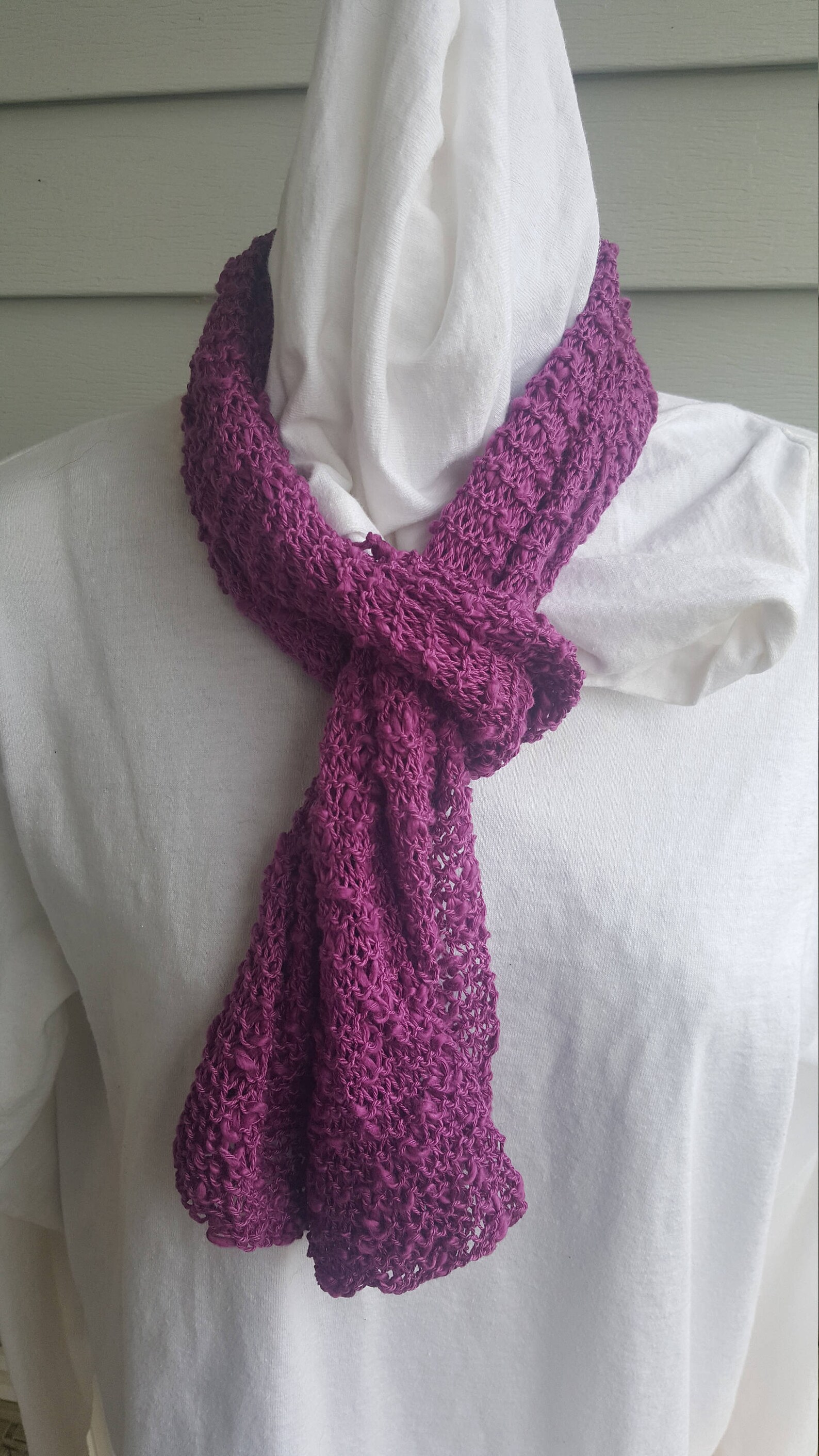 Cotton Knit Lace Scarf Knit Cotton Light Weight Flowing - Etsy