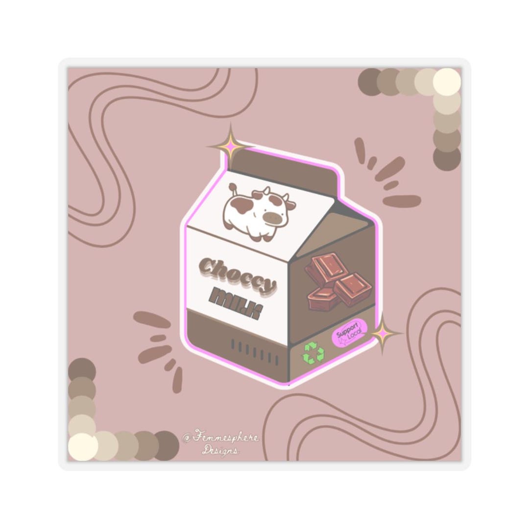 Kawaii Choccy Milk Sticker, Cute Chocolaty Decals, Adorable Chocolate ...