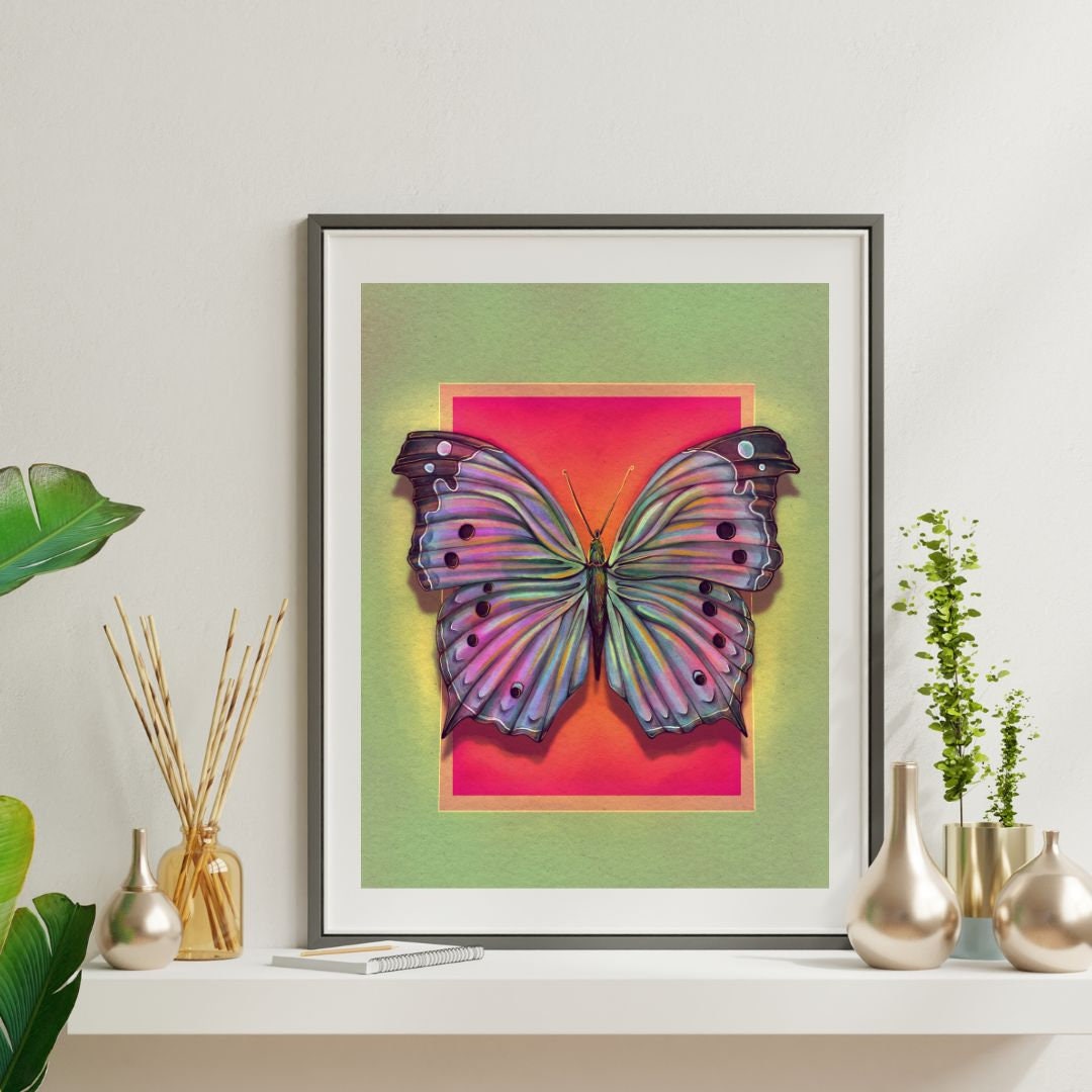 Colorful Butterfly Art Print / Butterfly Print / Living Room Decor ...