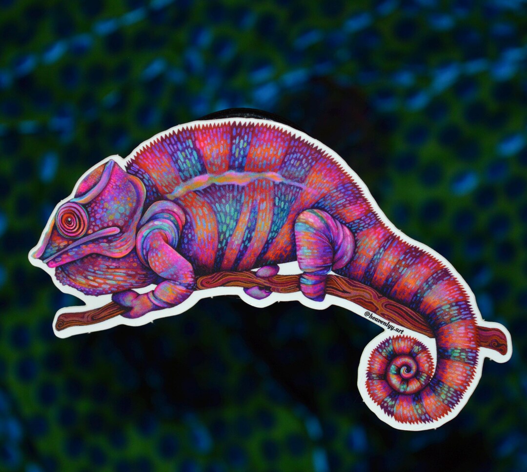 Chameleon Sticker / Vinyl Sticker / Chameleon Art / Pastel Chameleon ...