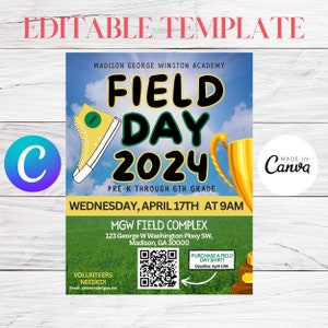 Editable Field Day Template Flyer - Etsy