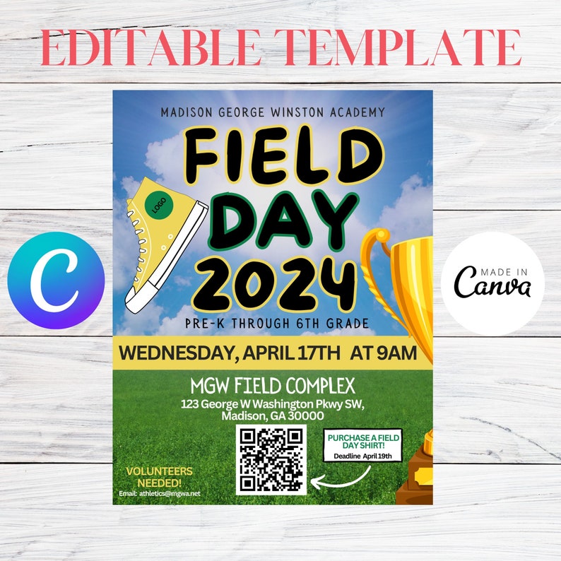 Editable Field Day Template Flyer - Etsy