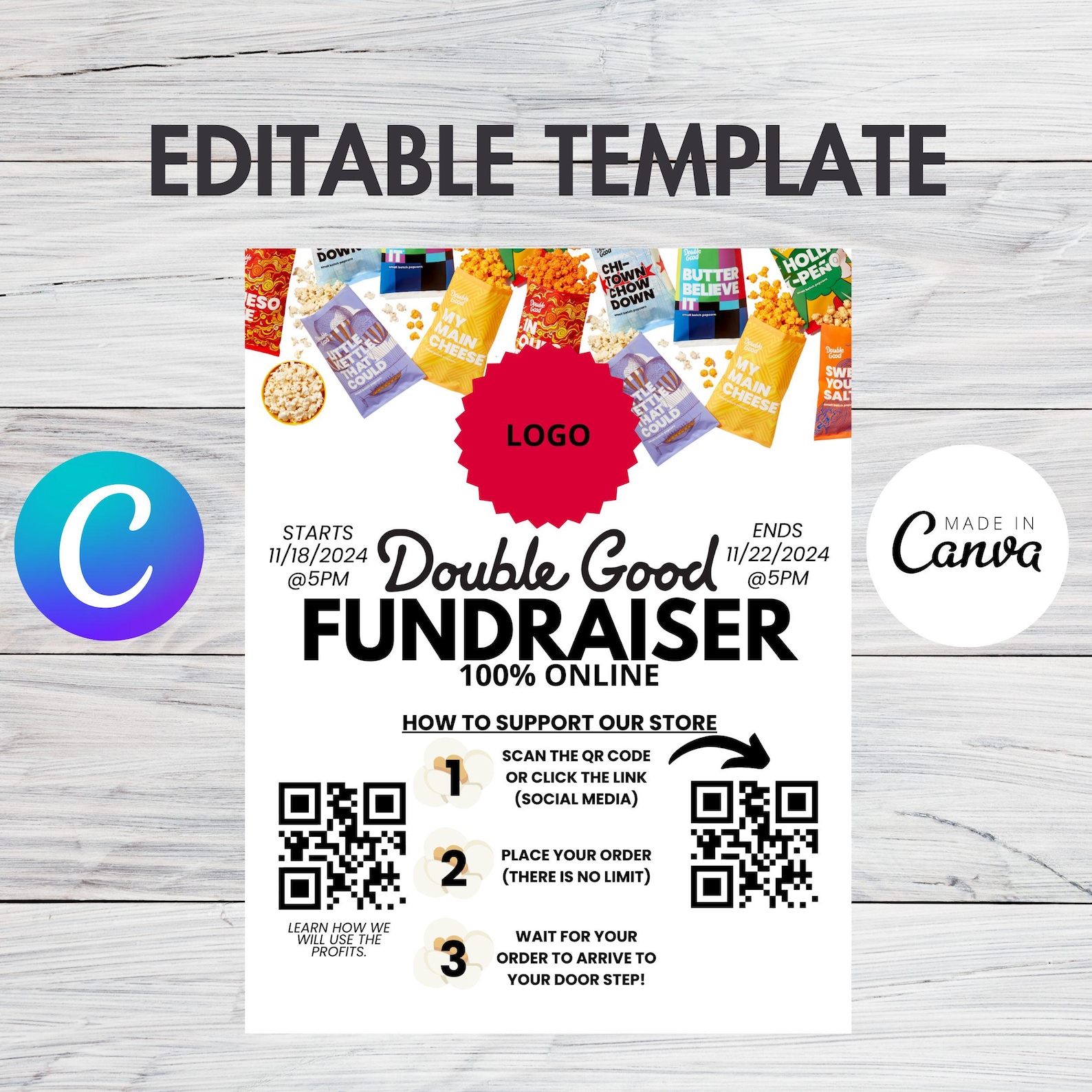2024 Double Good Fundraiser Template Flyer - Etsy