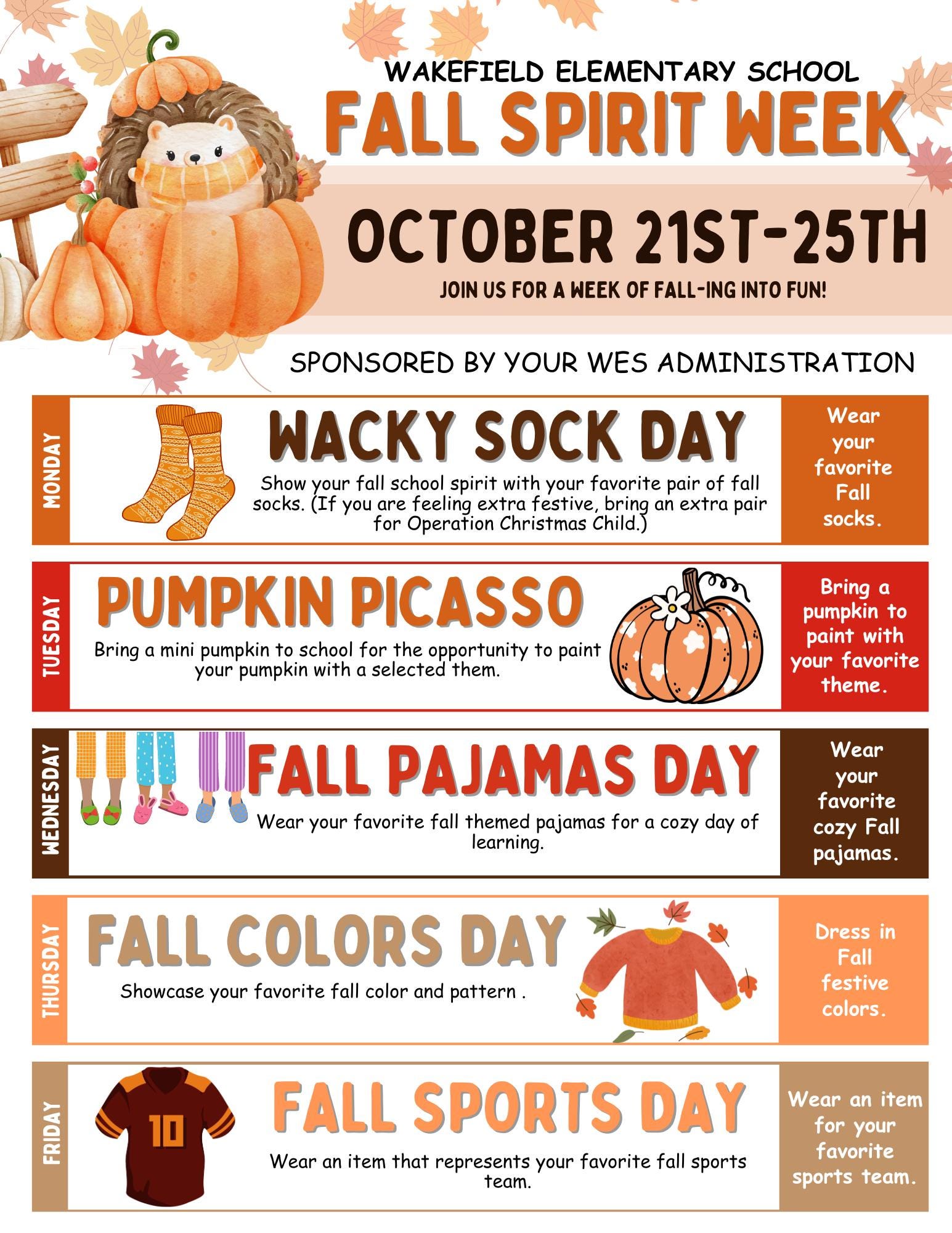 Editable Fall Spirit Week Flyer Template (digital Download) - Etsy