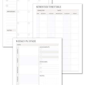 Student Planner Monthly Weekly Daily Planner 15 Pages A4 A5 - Etsy