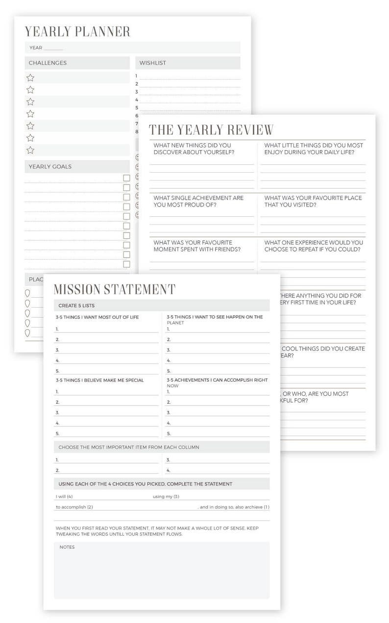 5 Year Planner Personal Career Yearly Planner 7 Pages A4 A5 - Etsy