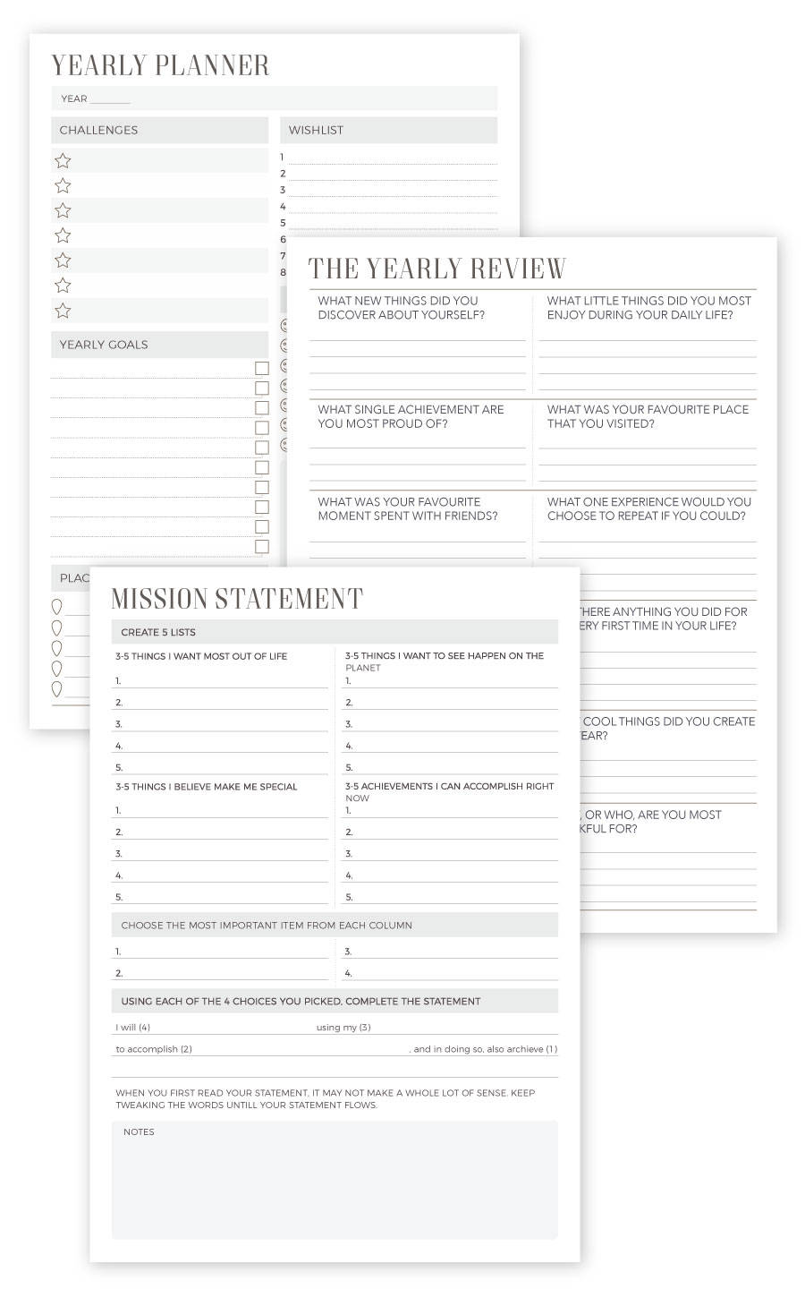 5 Year Planner Personal Career Yearly Planner 7 Pages A4 A5 - Etsy