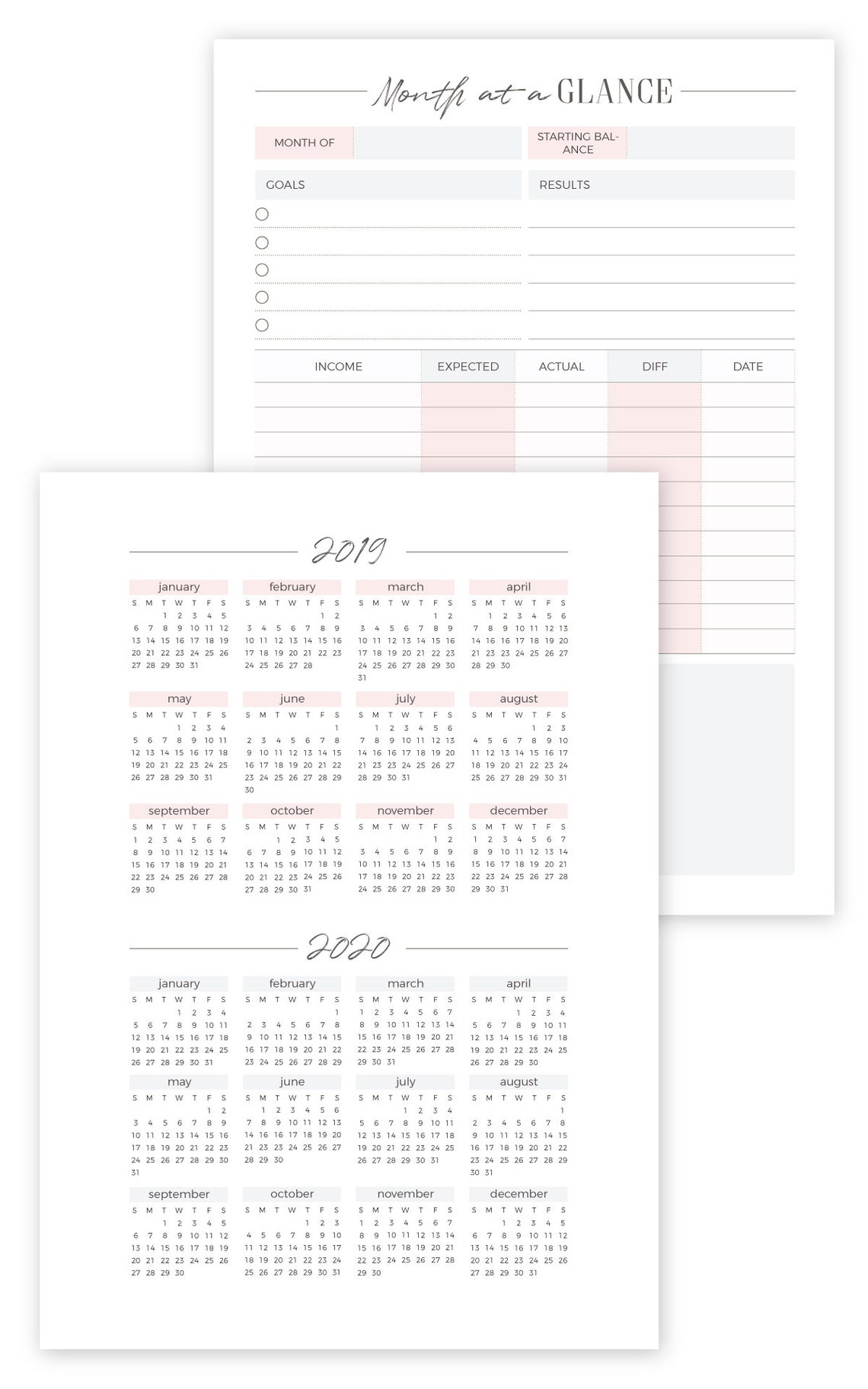 Expenses Planner Budget Planner Calendars 2018-2020 A4 A5 - Etsy