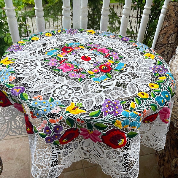Embroidered Tablecloth - Etsy