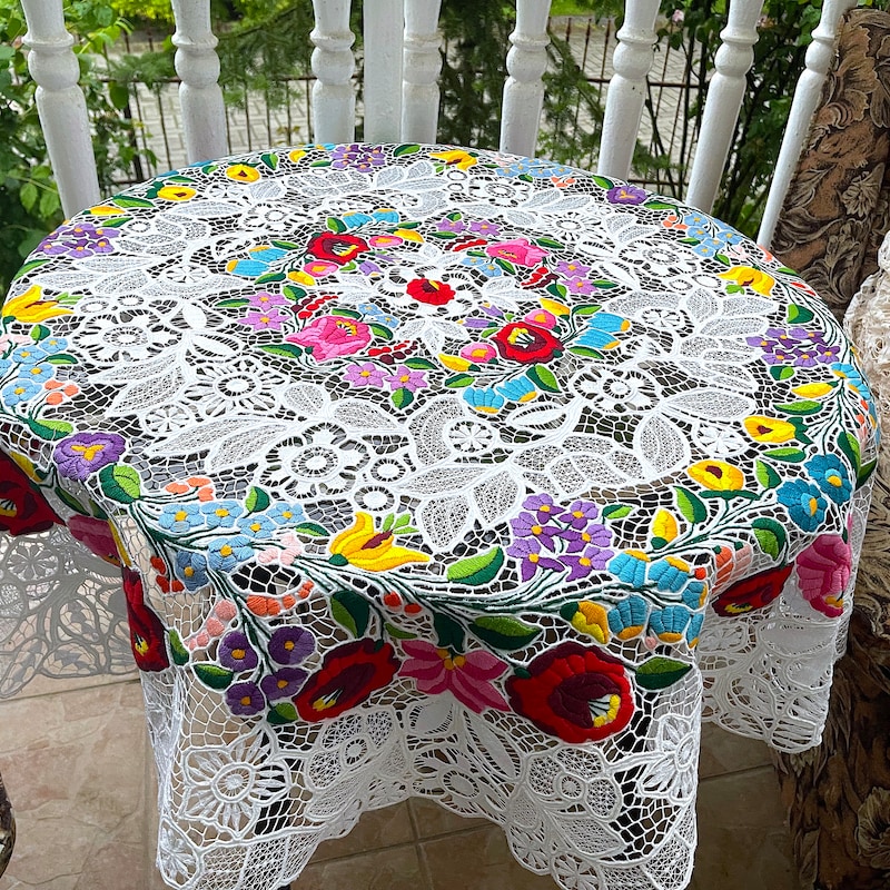 Embroidered Tablecloth - Etsy