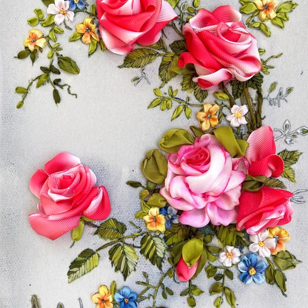 Ribbon Work Flowers - Etsy