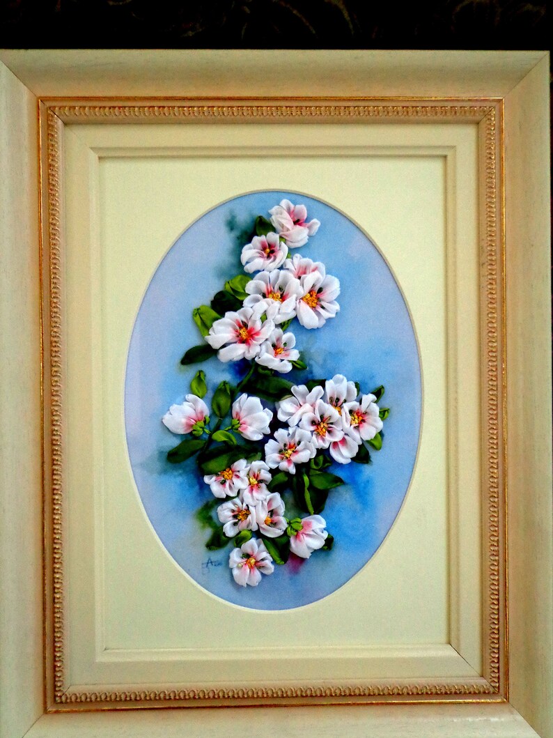 Silk Ribbon Embroidery Art 3D Wall Handing Art Ribbon Work - Etsy