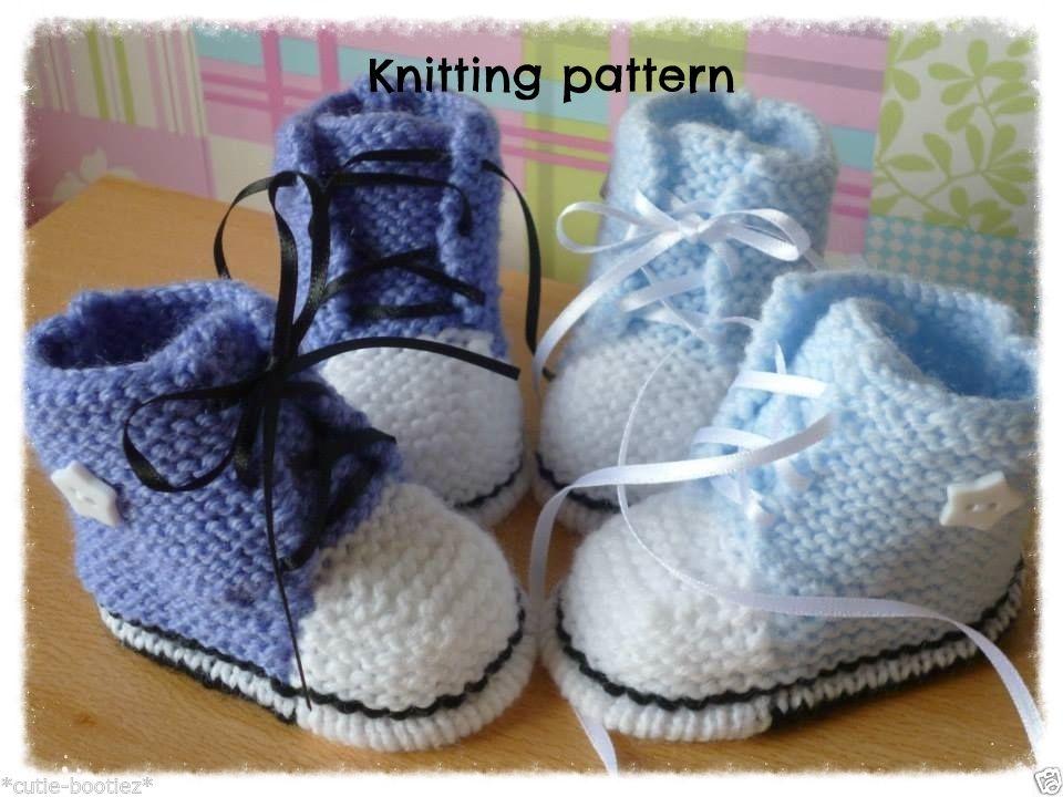 English Only Pdf Knitting Pattern Instructions to Knit a Pair of Baby ...