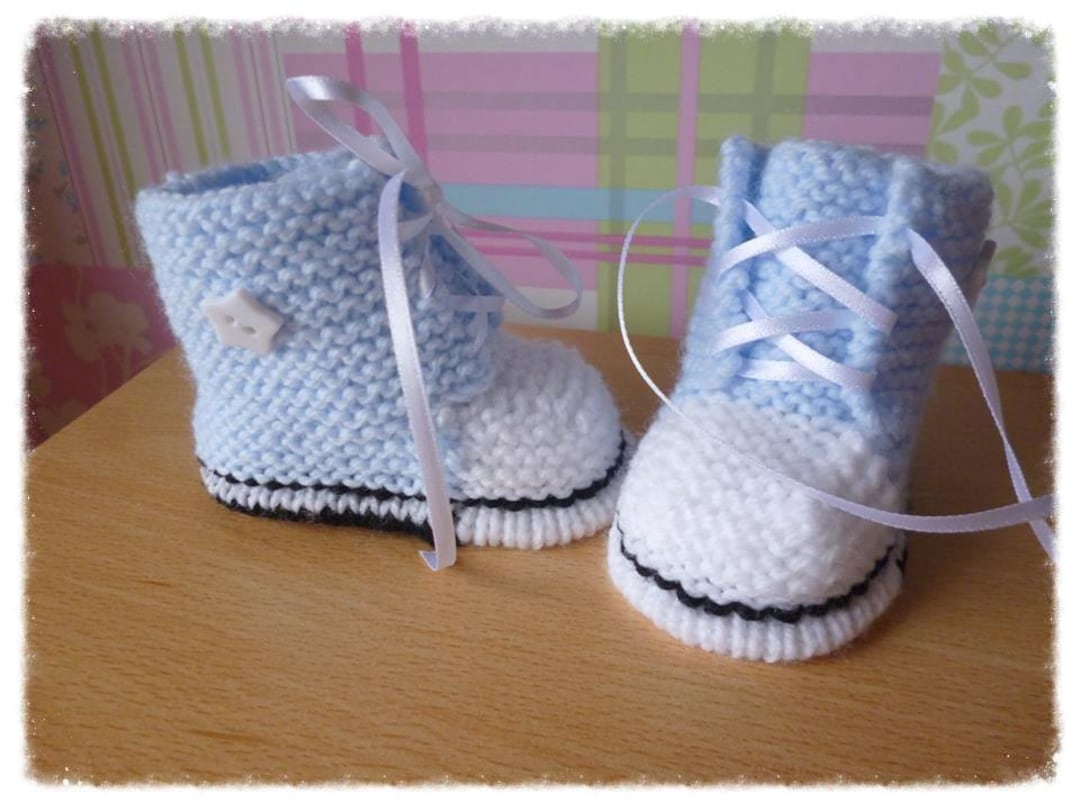 English Only Pdf Knitting Pattern Instructions to Knit a Pair of Baby ...