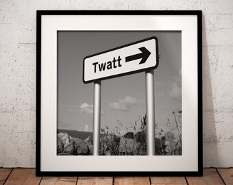 Shitterton road sign Black & White photographic print | Etsy