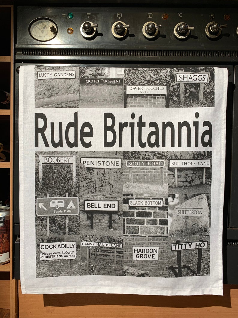 Tea Towel - Rude Britannia Funny Rude UK Letterbox Valentines Quirky ...